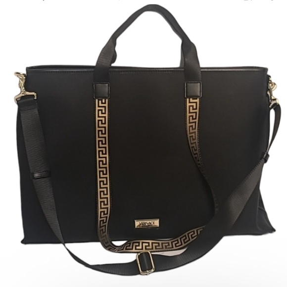 Versace | Bags | Versace Laptop Tote Bag Convertible Crossbody Shopper ...
